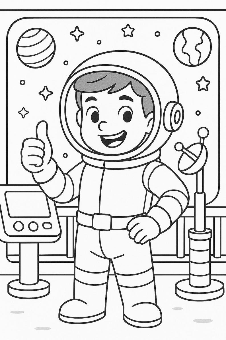 10 Space Coloring Pages for Kids | Printable Outer Space Activity ...