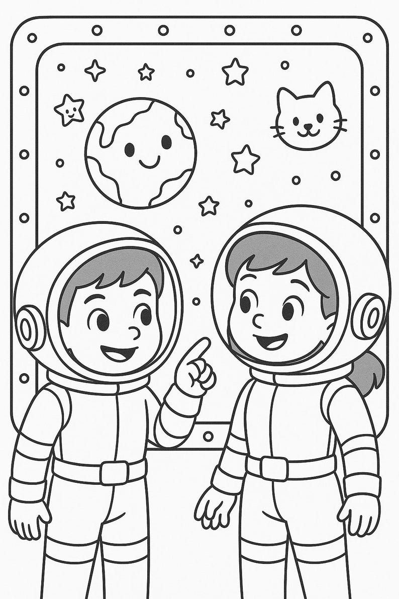10 Space Coloring Pages for Kids | Printable Outer Space Activity ...