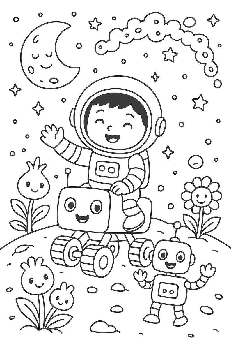 10 Space Coloring Pages for Kids | Printable Outer Space Activity ...