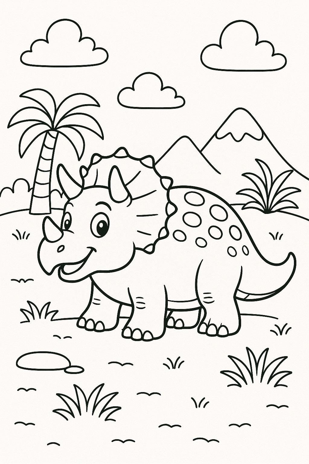 10 Cute Dinosaur Coloring Pages for Kids | Printable PDF Activity Set ...