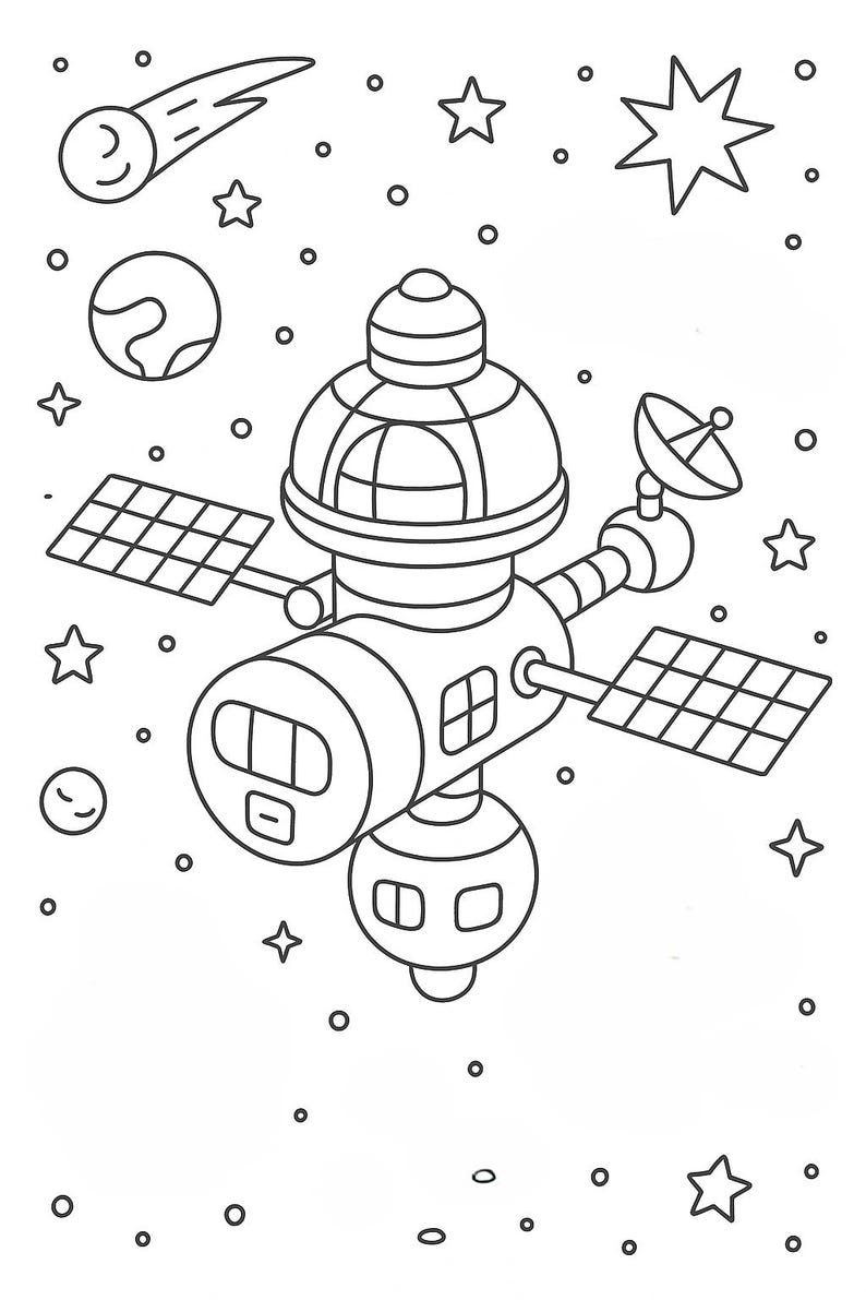 10 Space Coloring Pages for Kids | Printable Outer Space Activity ...