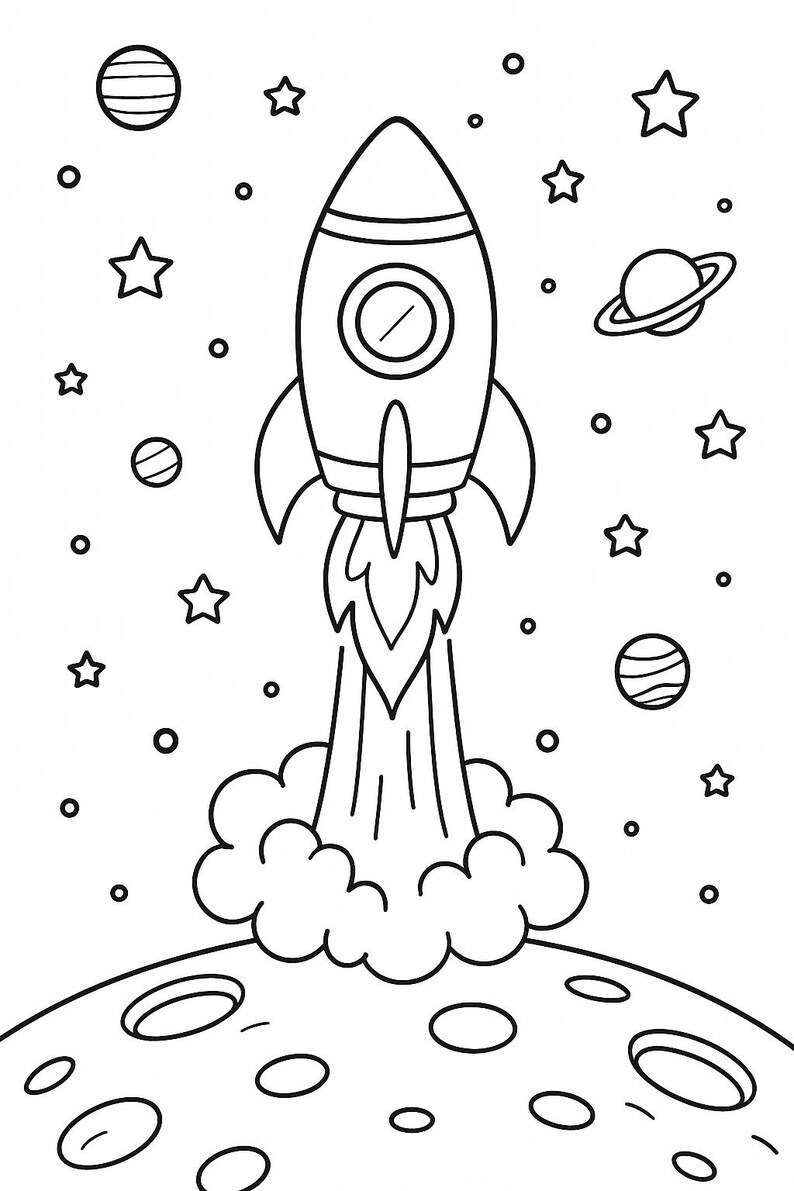 10 Space Coloring Pages for Kids | Printable Outer Space Activity ...