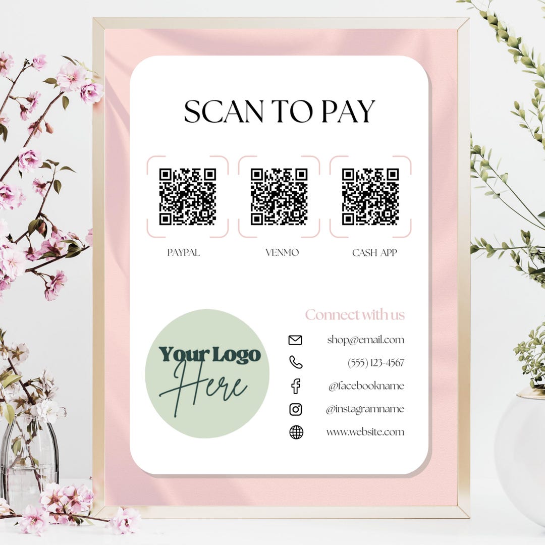 Scan to Pay Template, Qr Code Sign, Scan to Pay Sign, Payment Sign ...