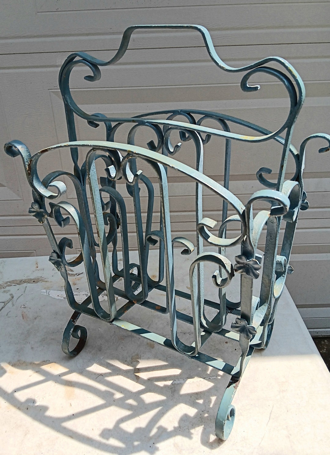 Antique Art Deco Ornate Wrought Iron Newspaper Magazine Stand - Etsy