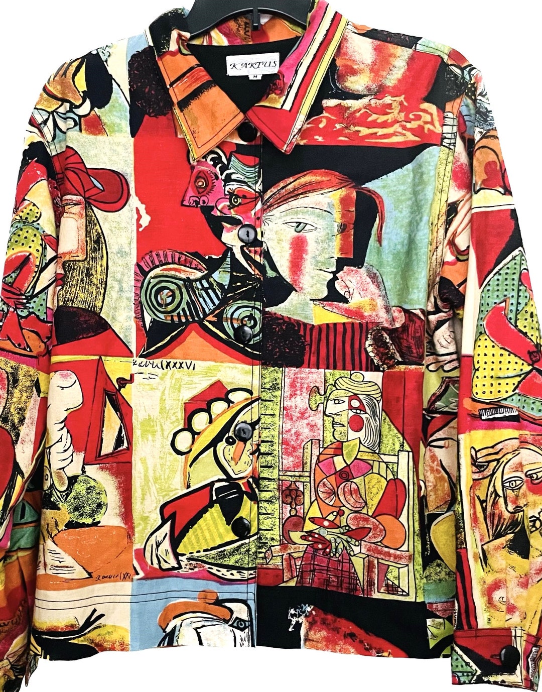 Picasso's Muses Jacket: Vintage 80s Wearable Art Cubist Modern Art ...