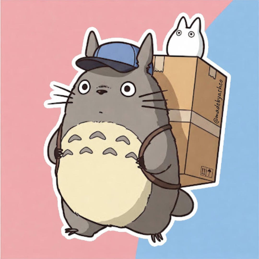 Cute Totoro Mail Carrier Delivery Sticker | Waterproof Vinyl Decal ...