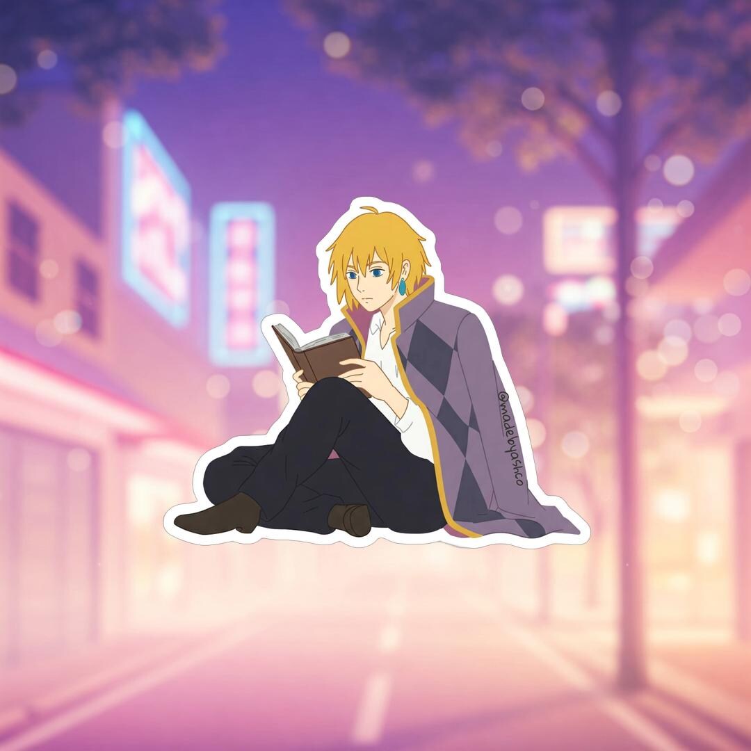 Howl's Moving Castle Sticker | Howl Reading Matte Vinyl Decal | Studio ...