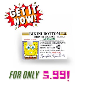 Spongebobs Drivers License - Etsy