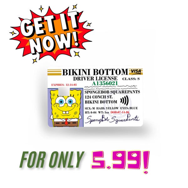 Spongebob License Plate - Etsy