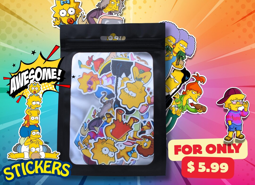 23x Simpsons Stickers Pack 3 Inch | Vinyl Waterproof Laptop Car Decals ...