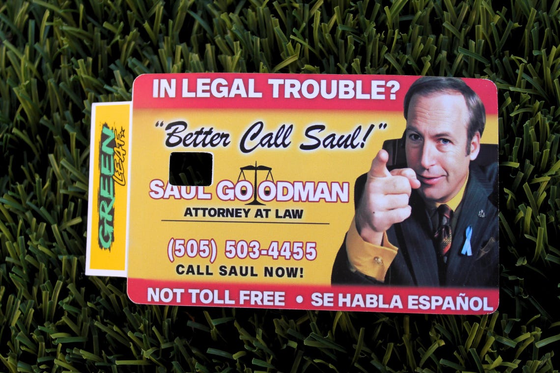 2 Better Call Saul Debit Card Sticker | Funny Saul Goodman Bank Card ...