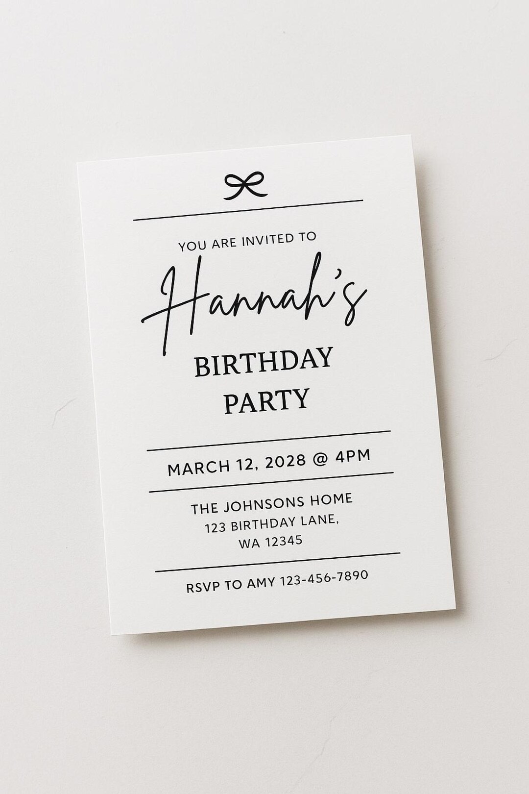 Editable Chic Birthday Invitation Template - Etsy