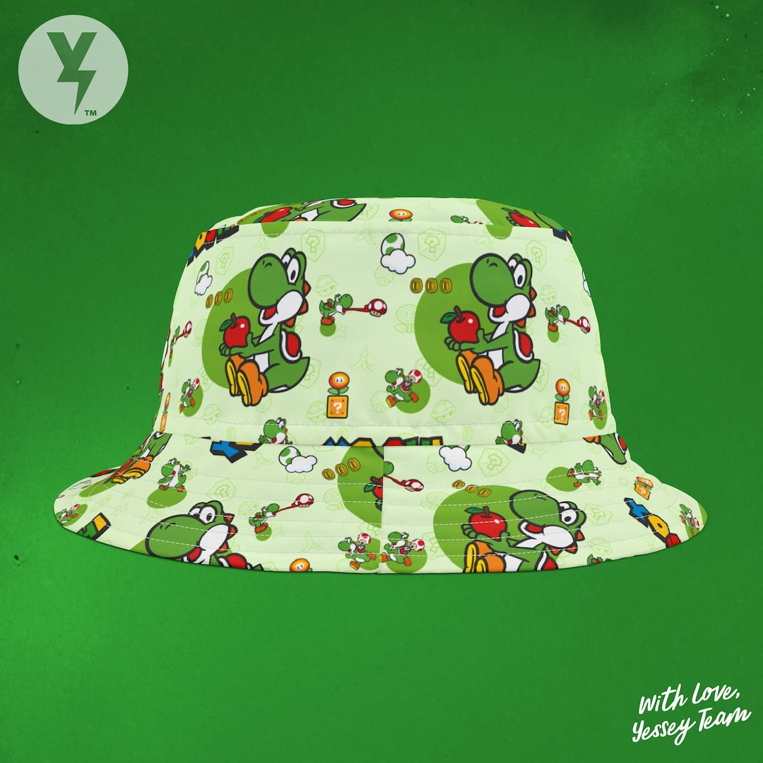 Yoshi Super Mario Bucket Hat, Super Mario Bucket Hat, Universal Super ...