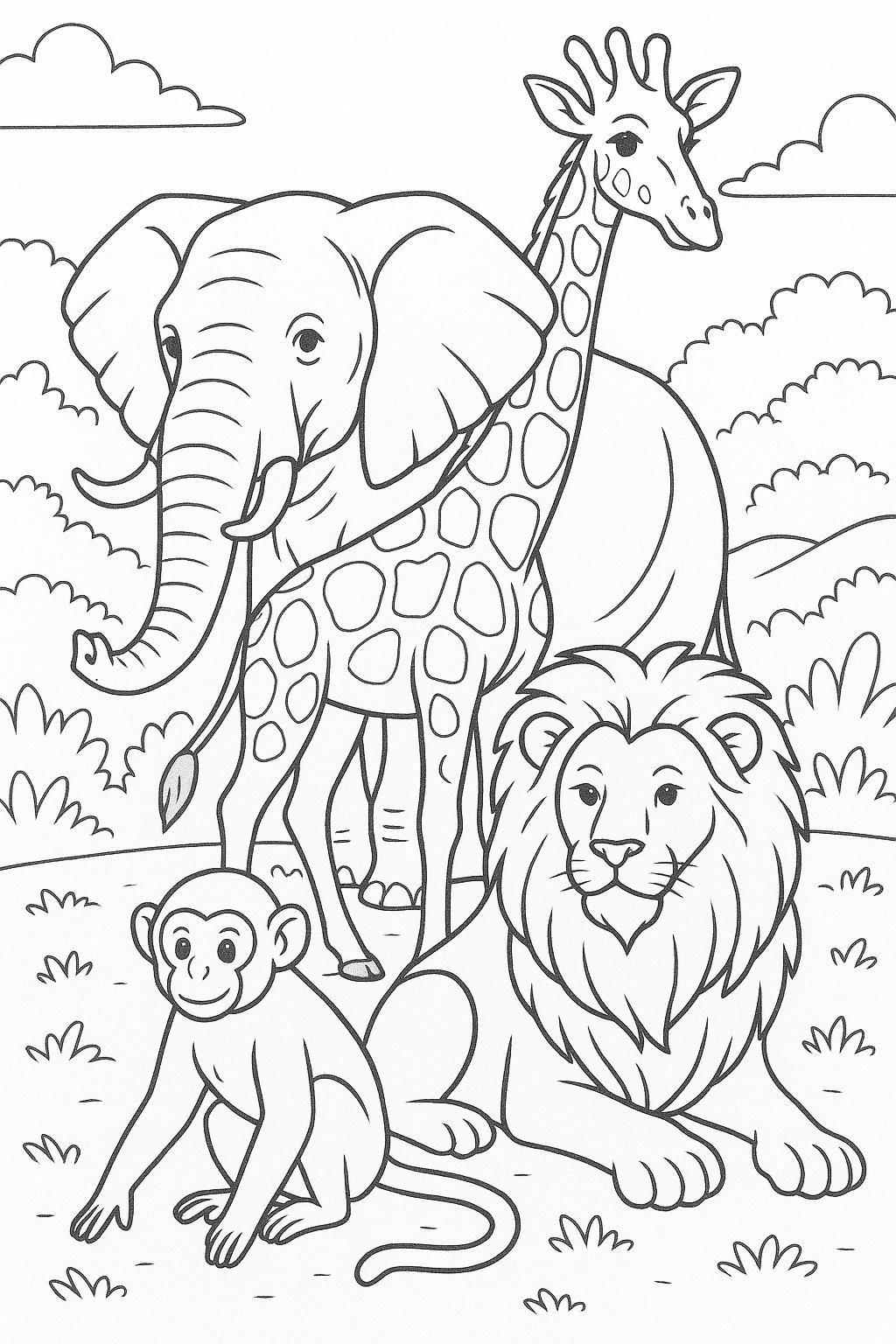 Animal Coloring Pages - Etsy