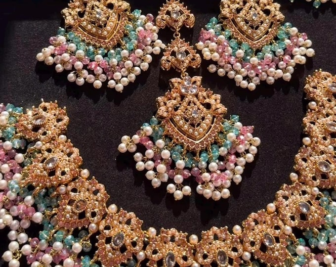 Nauratan Bridal Jewelry Set in Pastel Colors - Etsy
