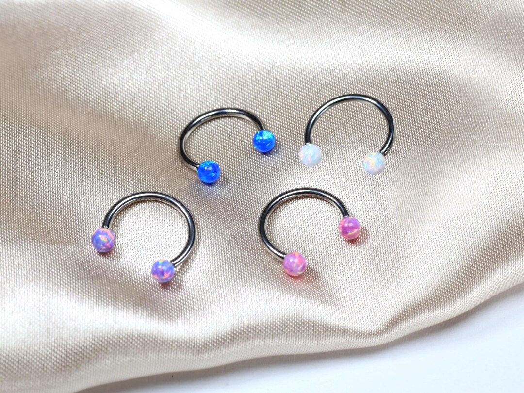 Implant Grade Titanium Horseshoe Septum Ring, 16g Silver Horseshoe ...