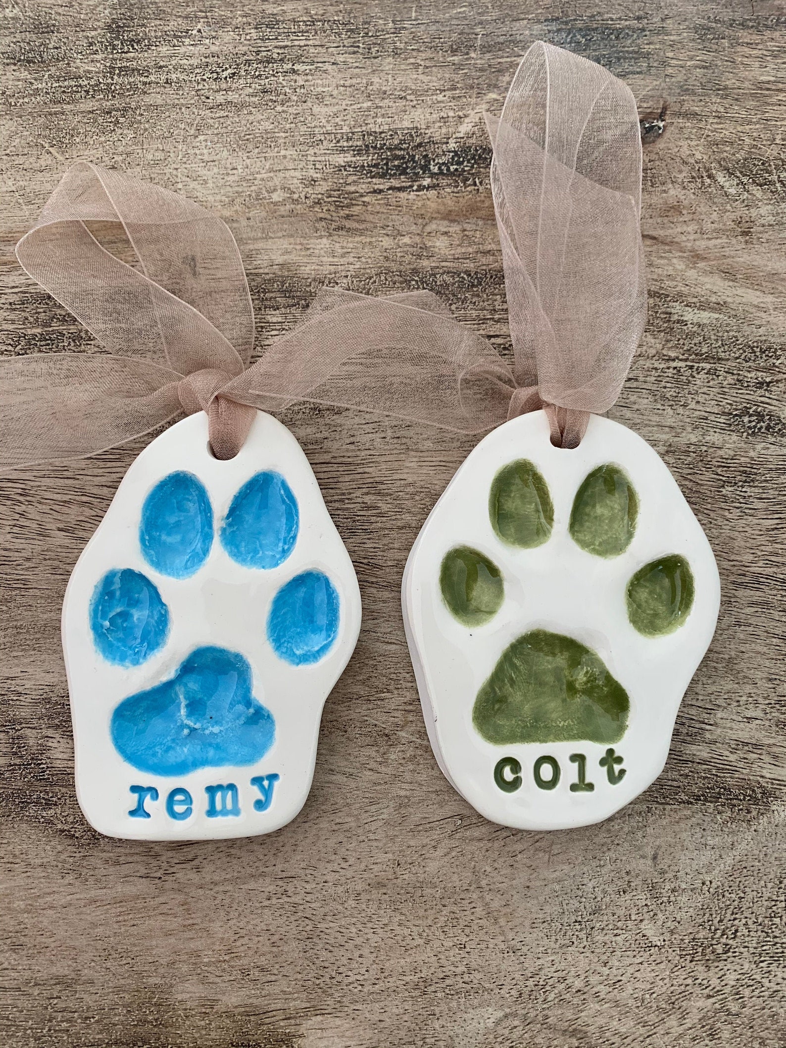 Ceramic Paw Print Ornament Dog Print Cat Print Custom Pet | Etsy