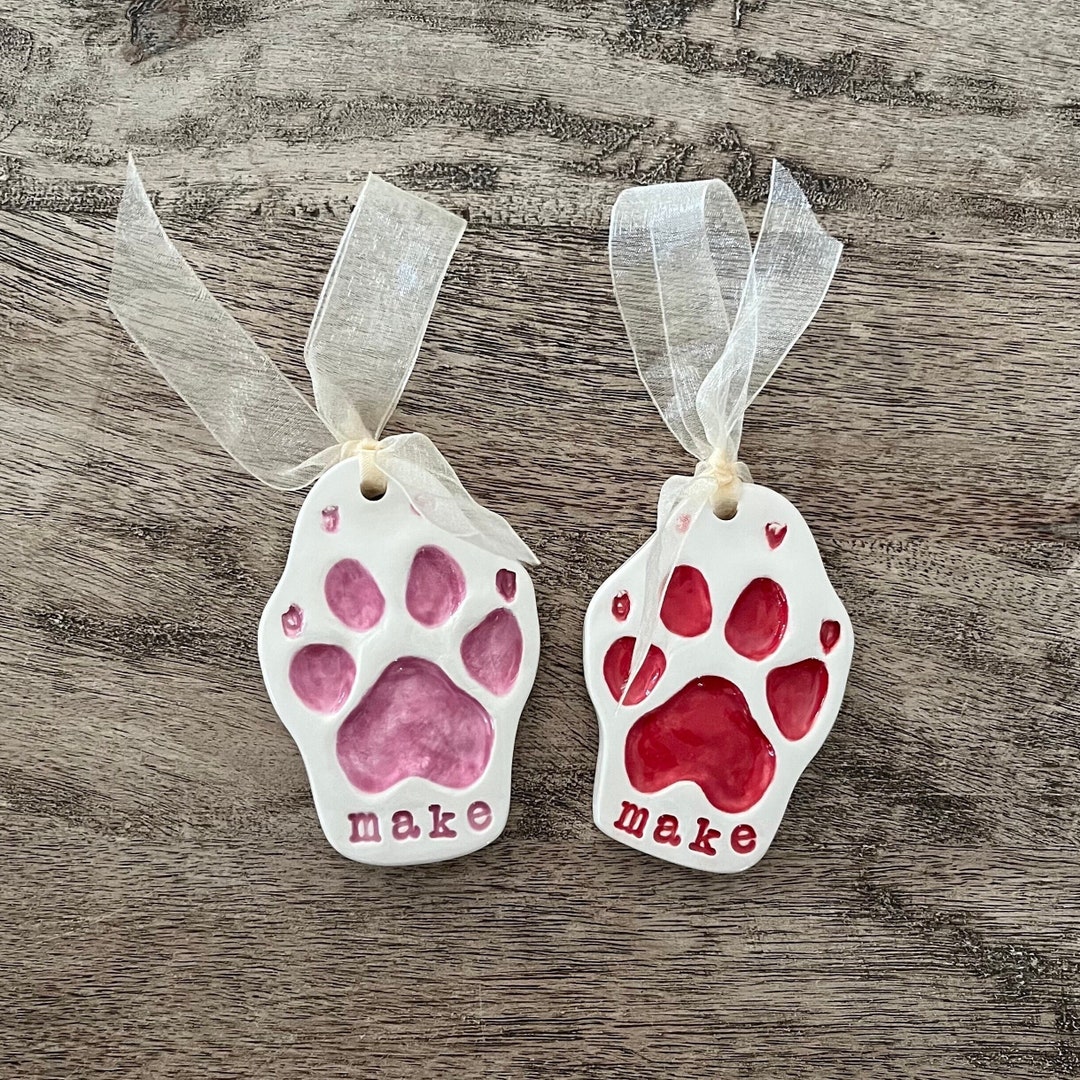 Ceramic Paw Print Ornament, Dog Print, Cat Print, Custom Pet Gift - Etsy