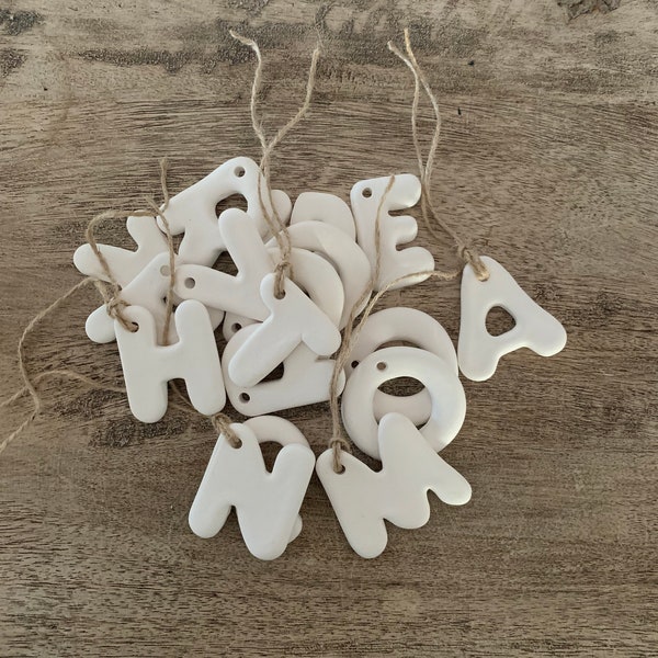 Ceramic Alphabet Ornaments - Etsy