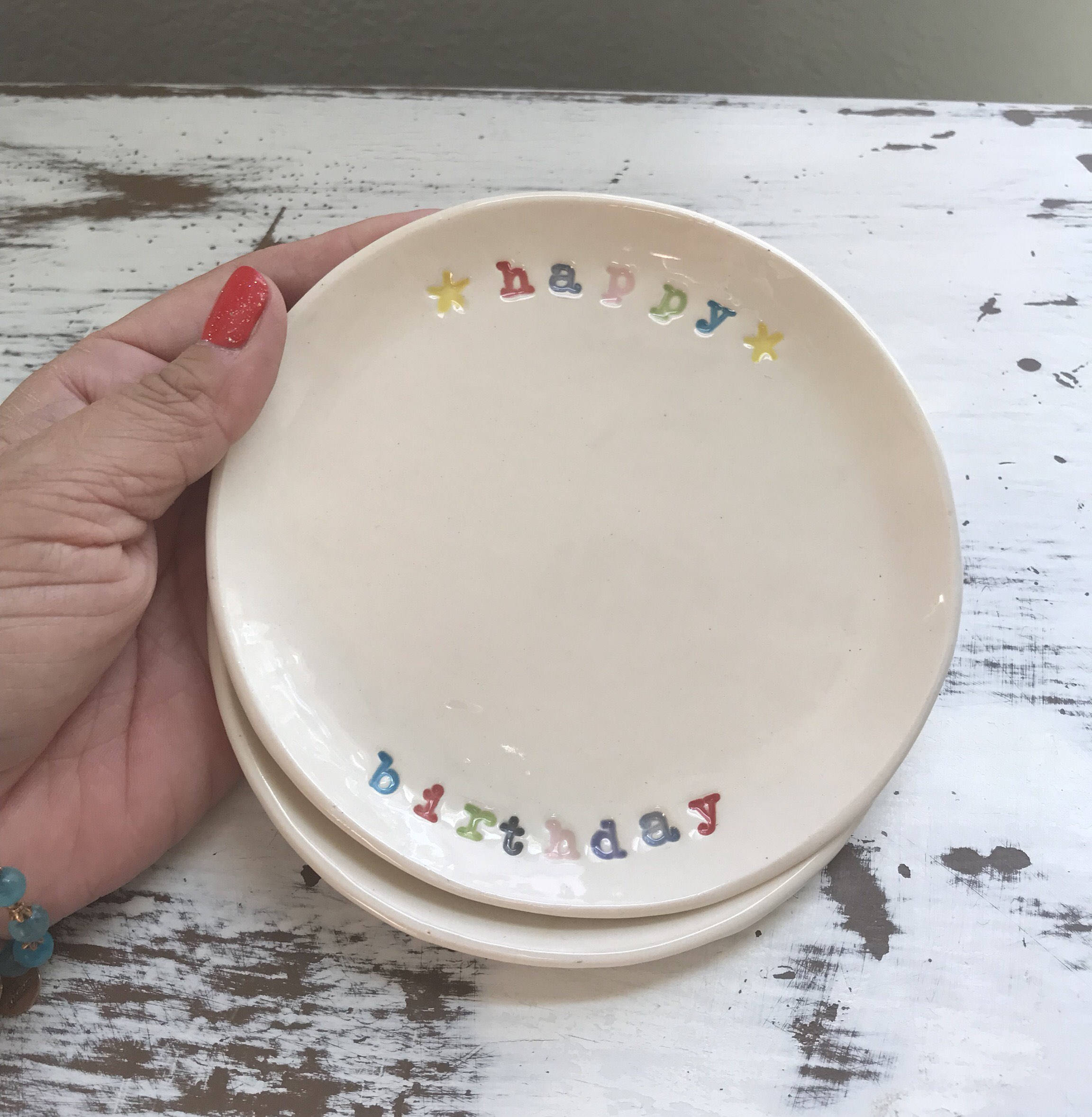 Happy Birthday Cupcake Plate Cake Plate Celebration Plate | Etsy