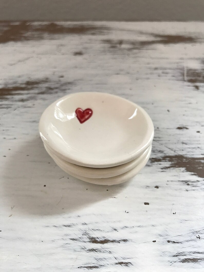 Round Heart Trinket Dish Ring Dish Jewelry Dish Diameter 2 - Etsy