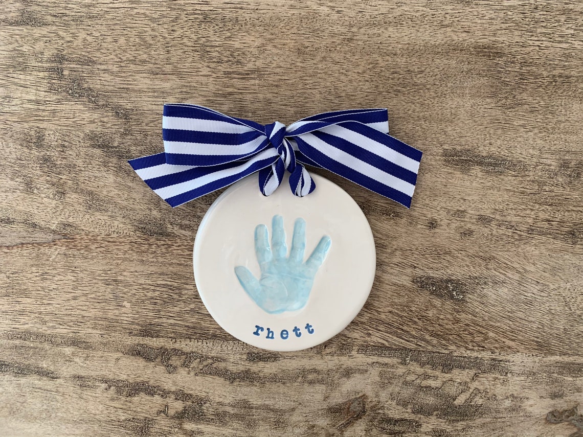 Custom Ceramic Baby Handprint Keepsake/ Clay Print | Etsy