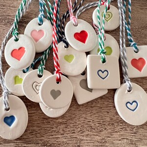 Heart Ceramic Gift Tag-set of 5, Wedding Favor, Ceramic Heart Tag - Etsy