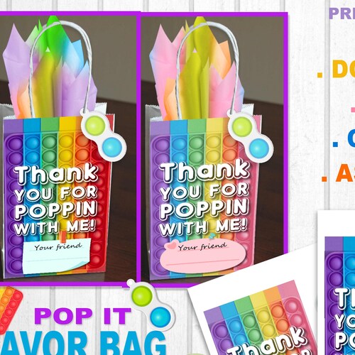 Pop It Birthday Favor Bag Decor Popit Birthday Pop It - Etsy