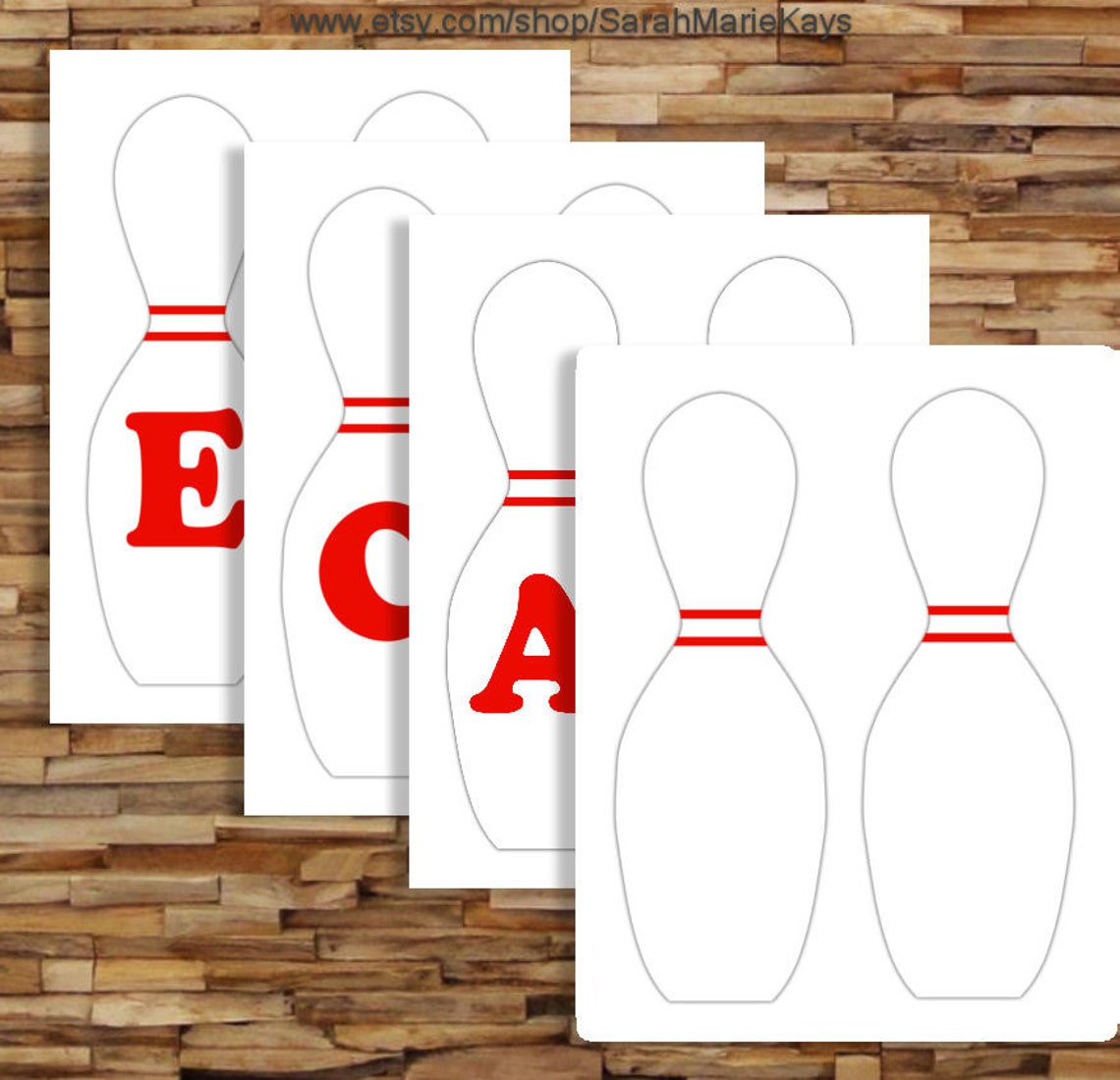 Bowling Pin Banner Bowling Birthday Full Alphabet Banner - Etsy Singapore