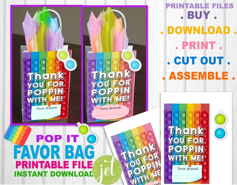 Pop It Birthday Favor Bag Decor Popit Birthday Pop It - Etsy
