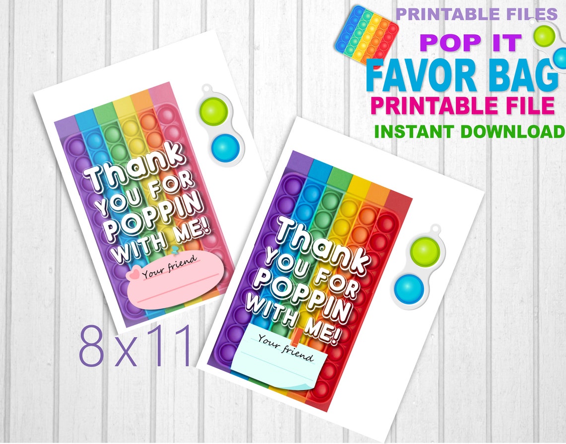 Pop It Birthday Favor Bag Decor Popit Birthday Pop It - Etsy