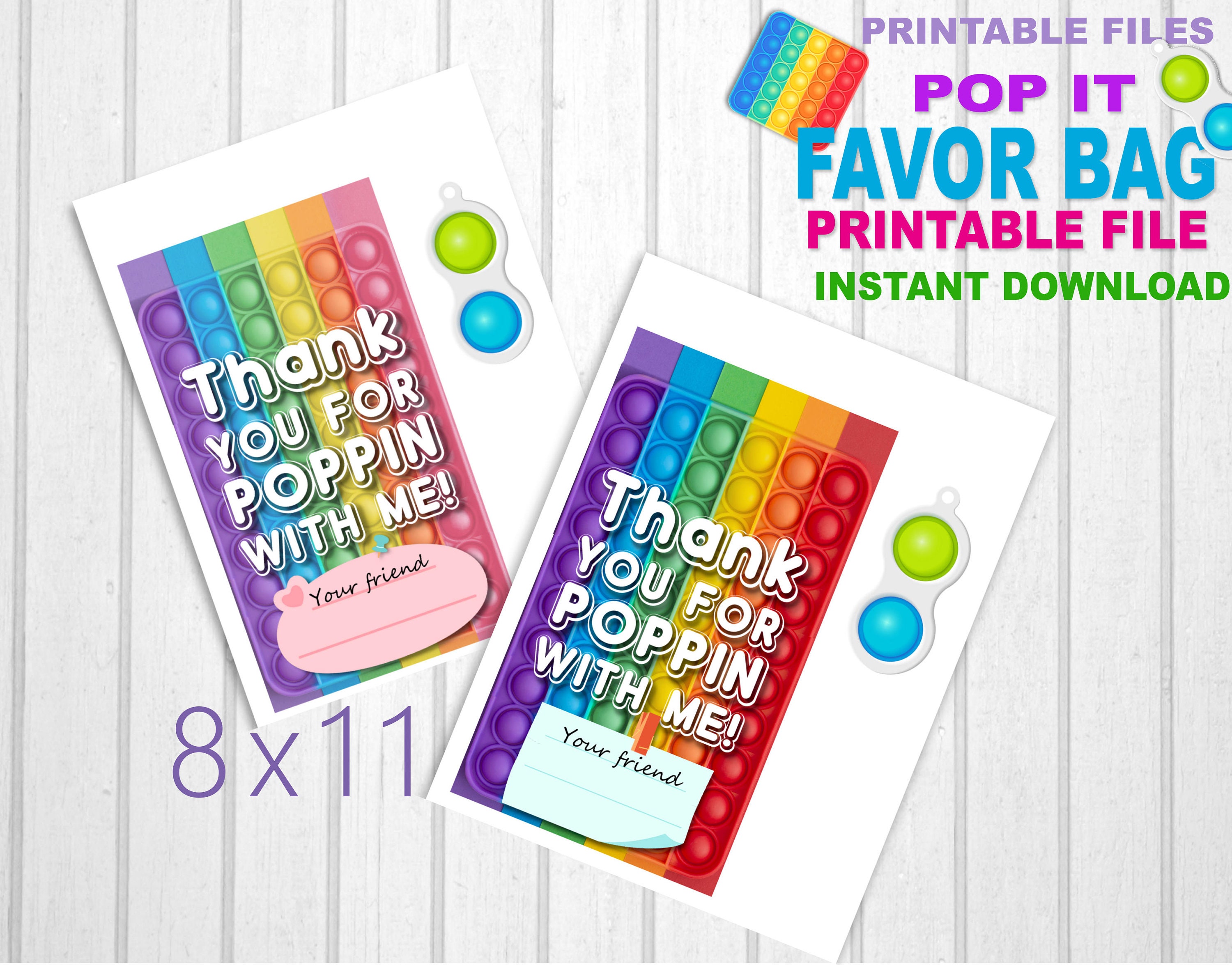 Pop It Birthday Favor Bag Decor, Popit Birthday, Pop It Favors, Fidget ...