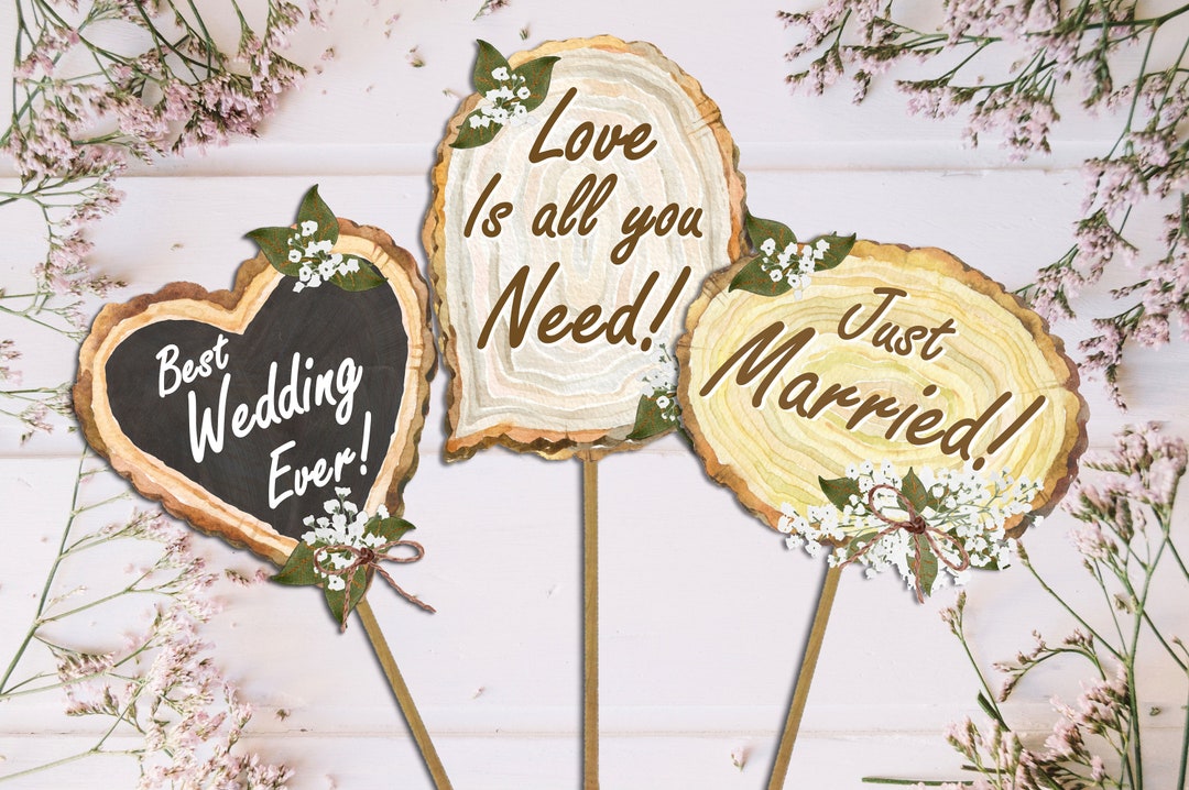 Rustic Wedding Printable Photo Booth Props, 10 Country Wedding Photo ...