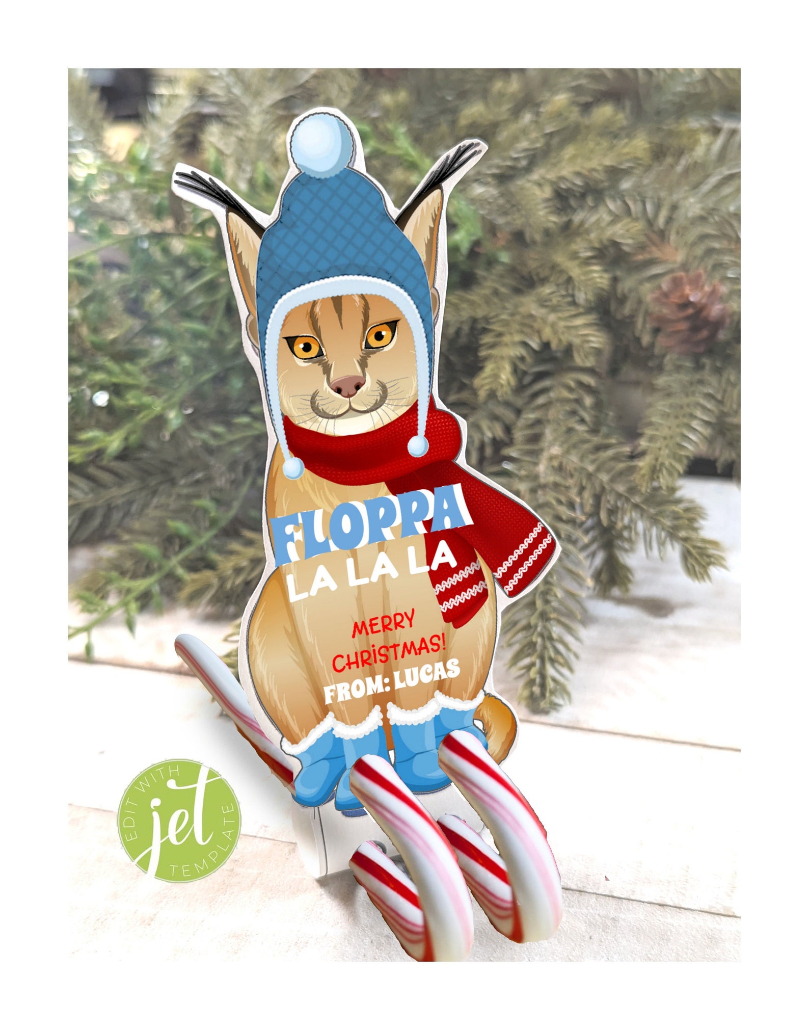 Floppa Candy Cane Christmas Treat Labels Printable Christmas - Etsy