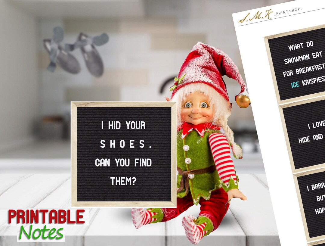 Letter Board Elf Notes, Christmas Elf Ideas, Elf Games, Elf Signs, 48 ...