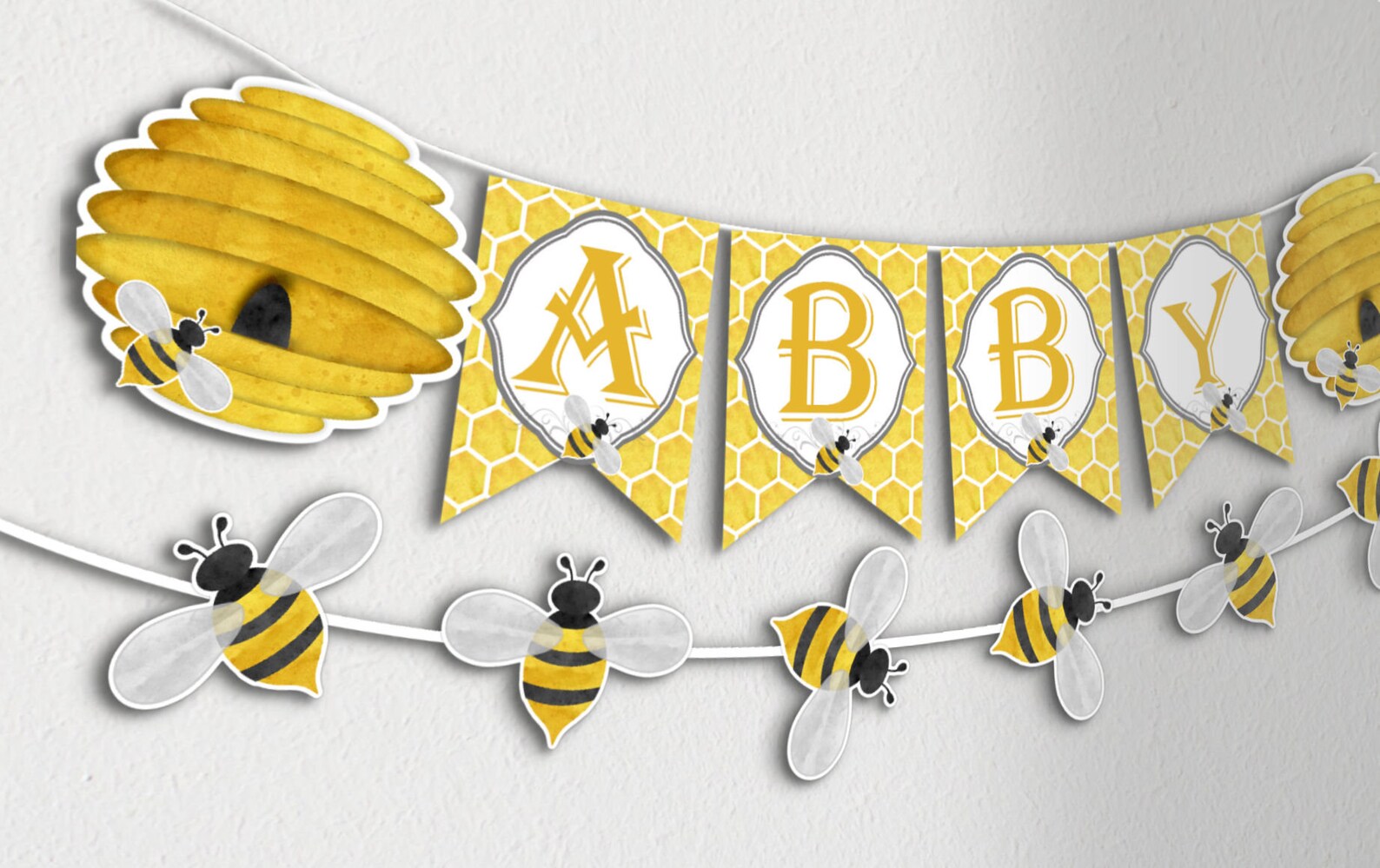 Bee Hive Banner Bumble Bee Banner Full Alphabet Mommy to Bee | Etsy