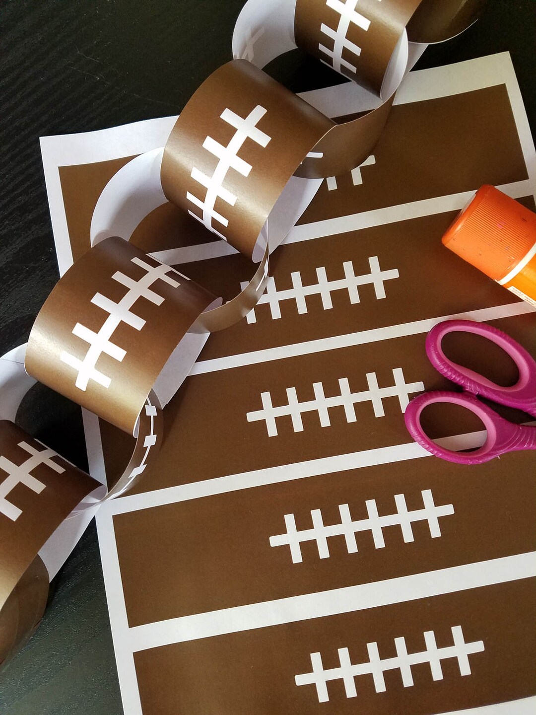 Football Chain Banner, Printable Football Banner, Football Baby Shower ...