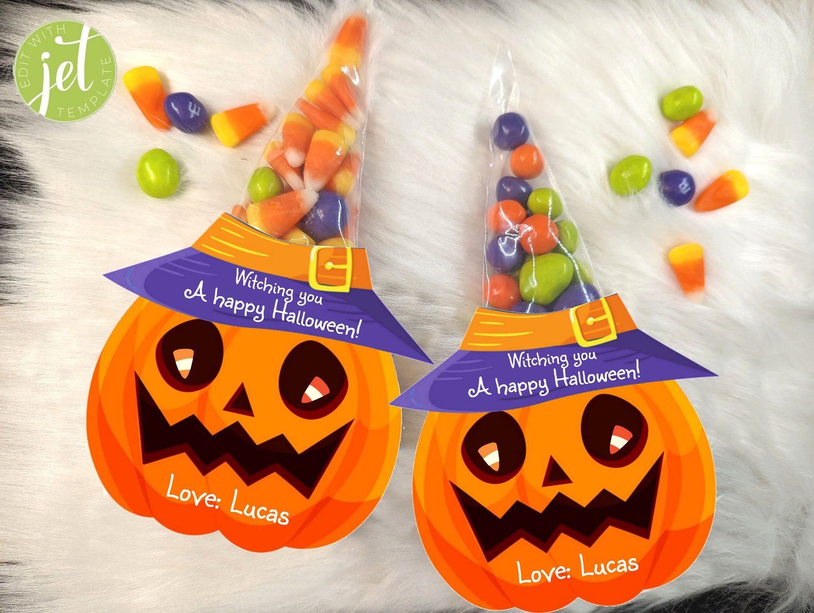 Halloween Candy Labels, Halloween Printable Witch Hat Favor Bags ...