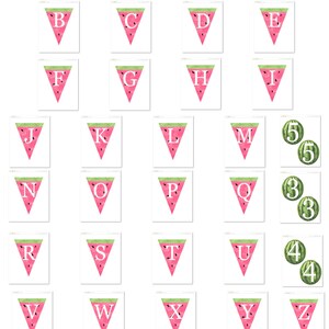 Watermelon Flag Full Alphabet Banner, One in A Melon Banner Full ...