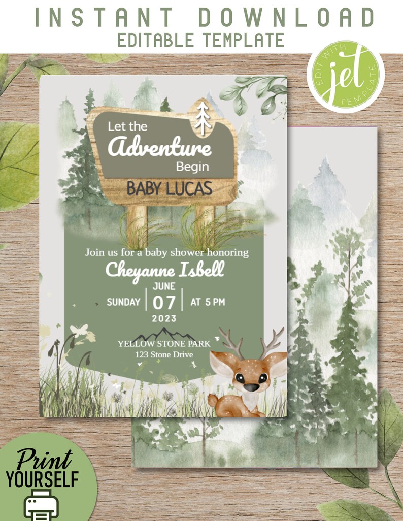 Editable National Park Invitation Little Explorer Adventure - Etsy