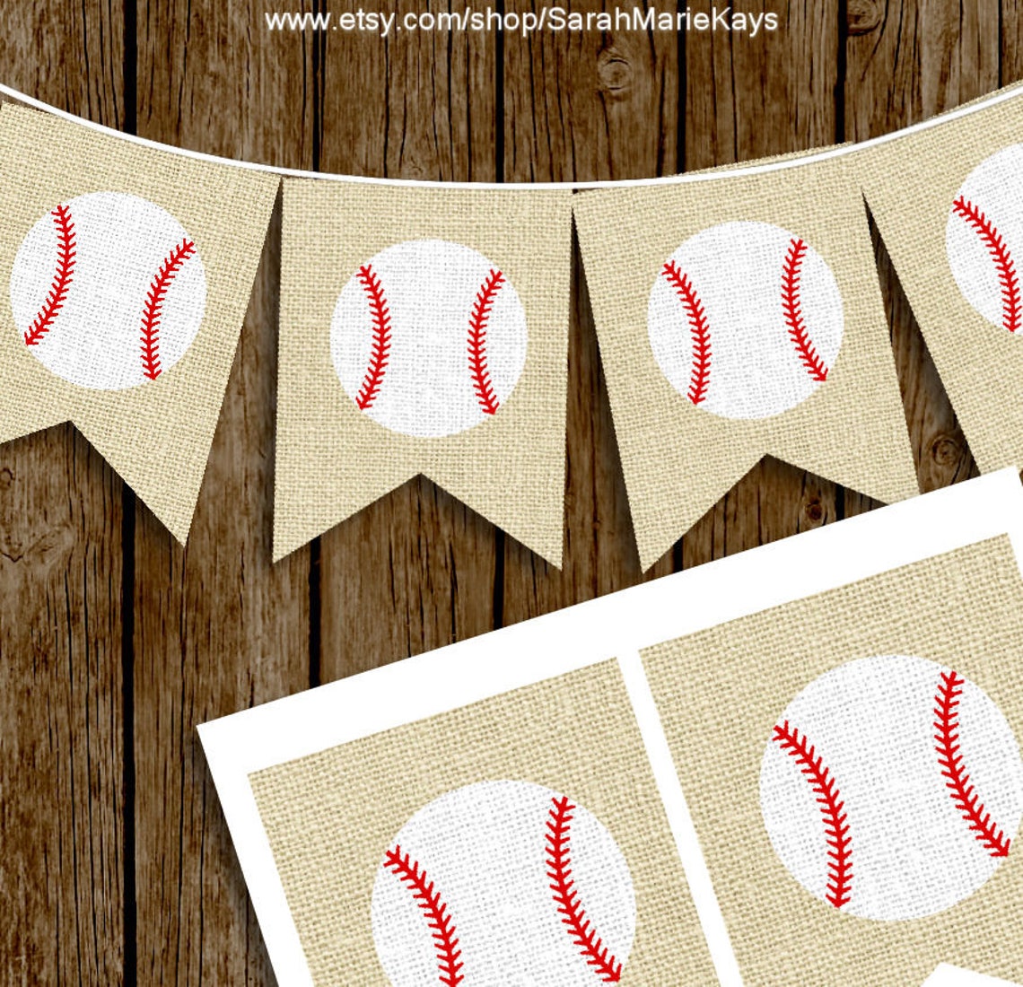 Baseball Burlap Banner Print Your Self Baseball Nursery | Etsy