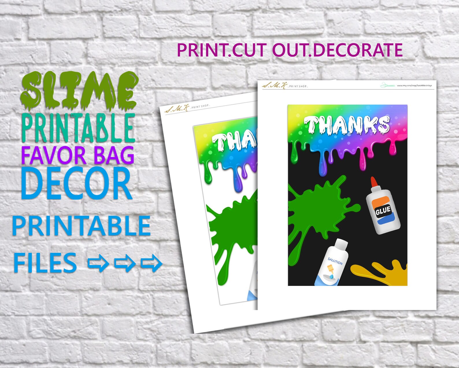 Slime Party Decorations Slime Birthday Favor Bag Decor - Etsy