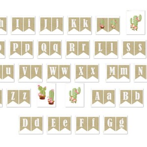 Cactus Full Alphabet Banner, Printable Cactus Banner, Boho Banner ...