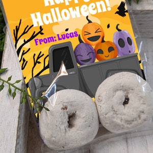 Halloween Donut Truck Printable Cards, Halloween Printable Donut Treats ...
