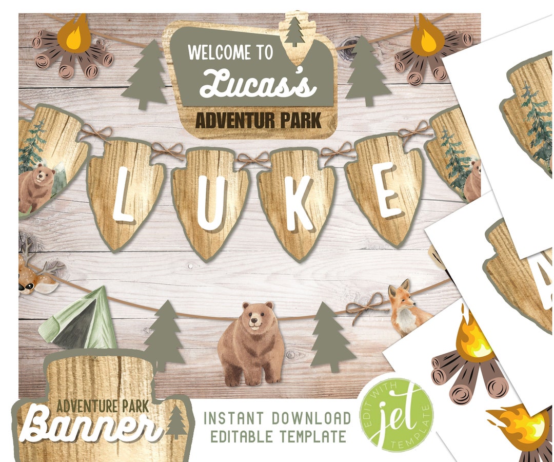 Editable National Park Banner, Little Explorer, Adventure Awaits Baby ...