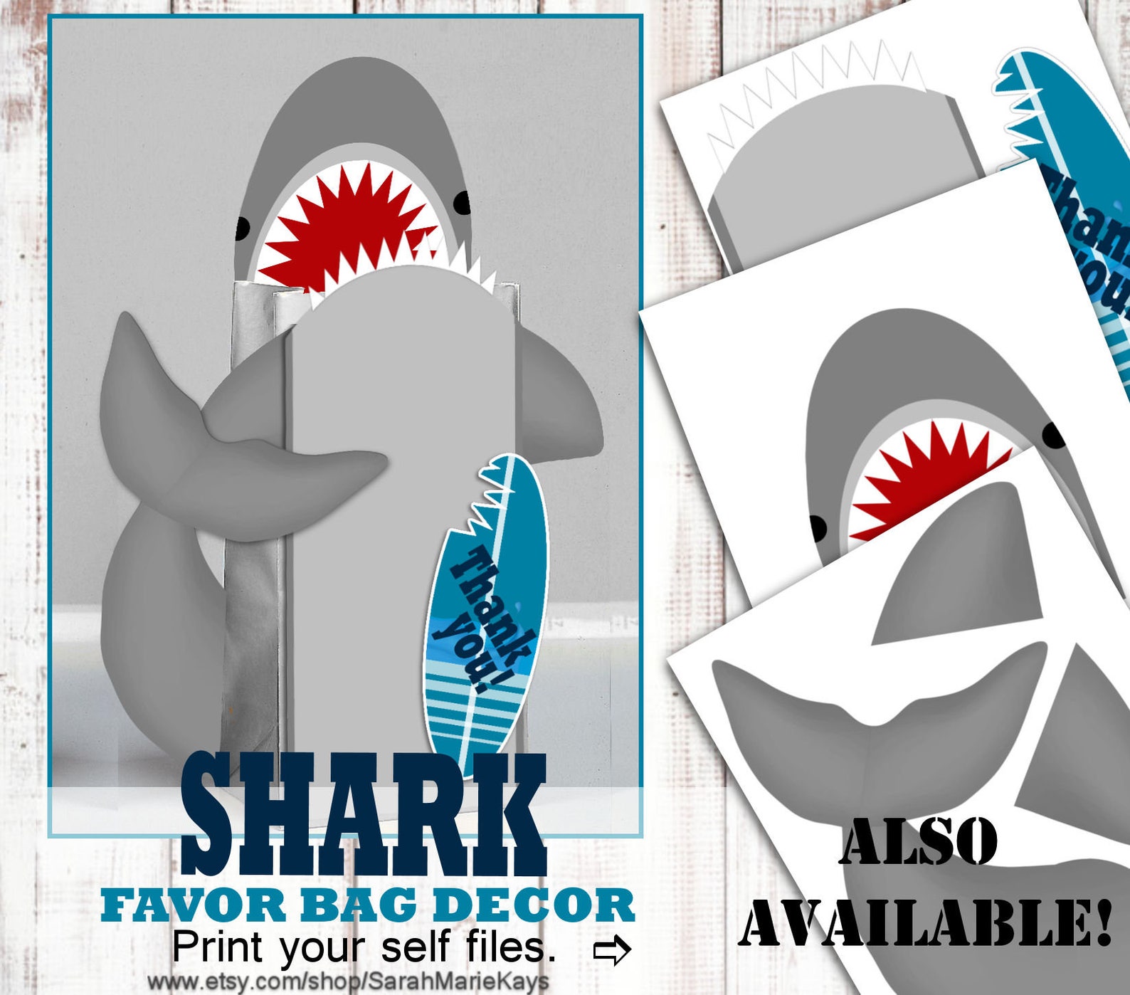 Shark Printable Photo Booth Props Shark Birthday Photo Booth - Etsy