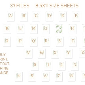 Greenery Full Alphabet Banner, Gold Green, Eucalyptus Banner, Greenery ...