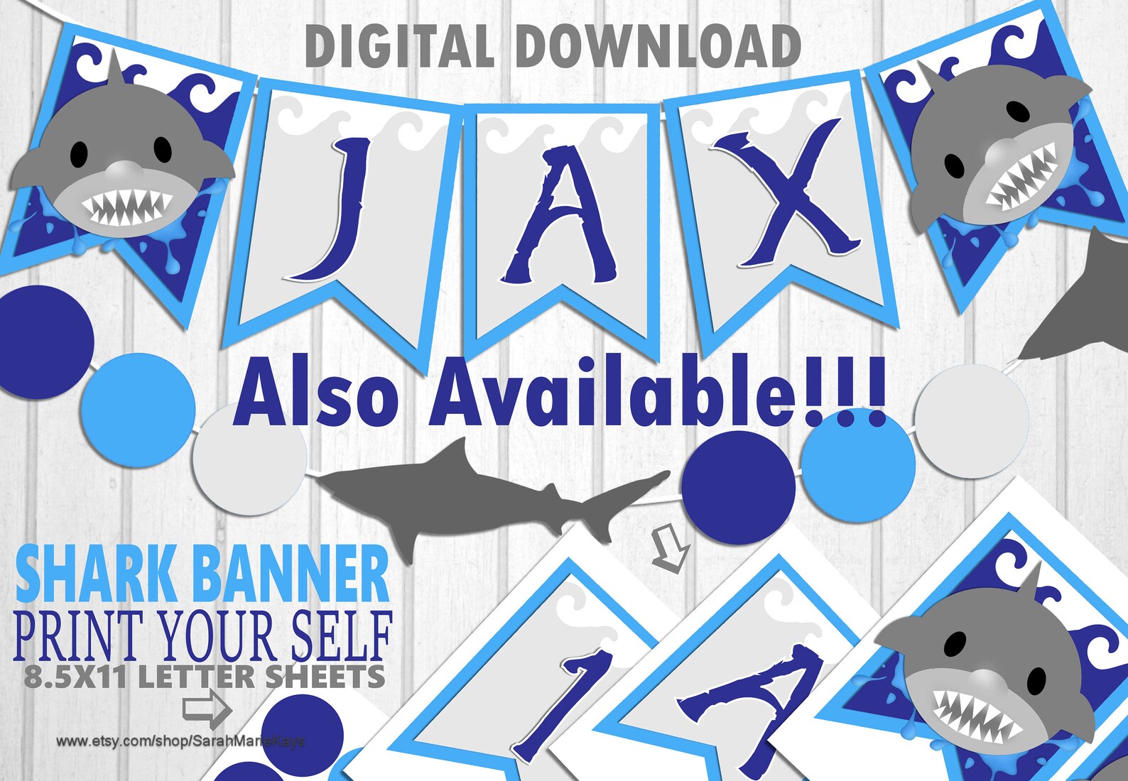 Shark Printable Photo Booth Props Shark Birthday Photo Booth - Etsy