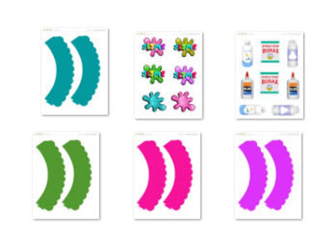 Slime Party Decorations, Slime Birthday Cupcake Toppers and Wraps ...
