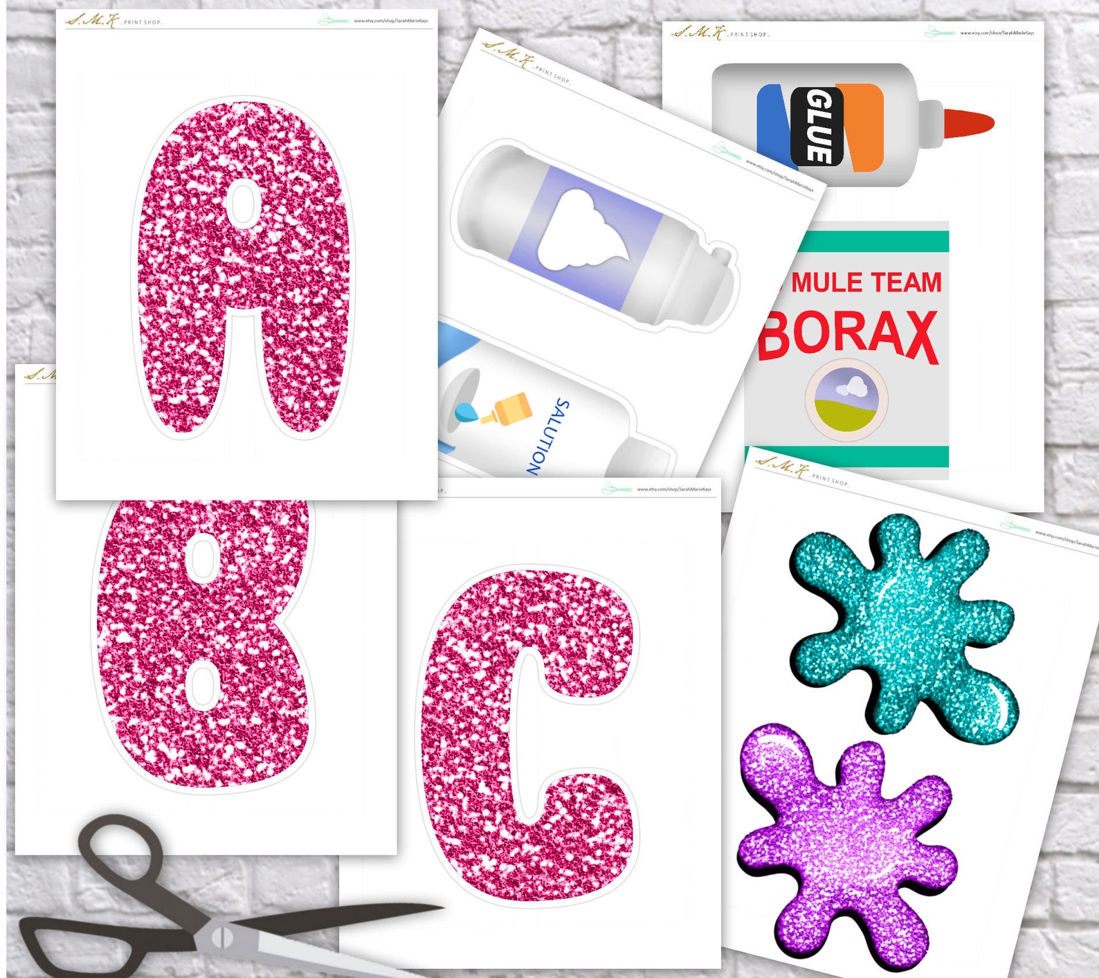 Slime Party Decorations, Slime Party Banner Files, Pink Glitter Slime ...